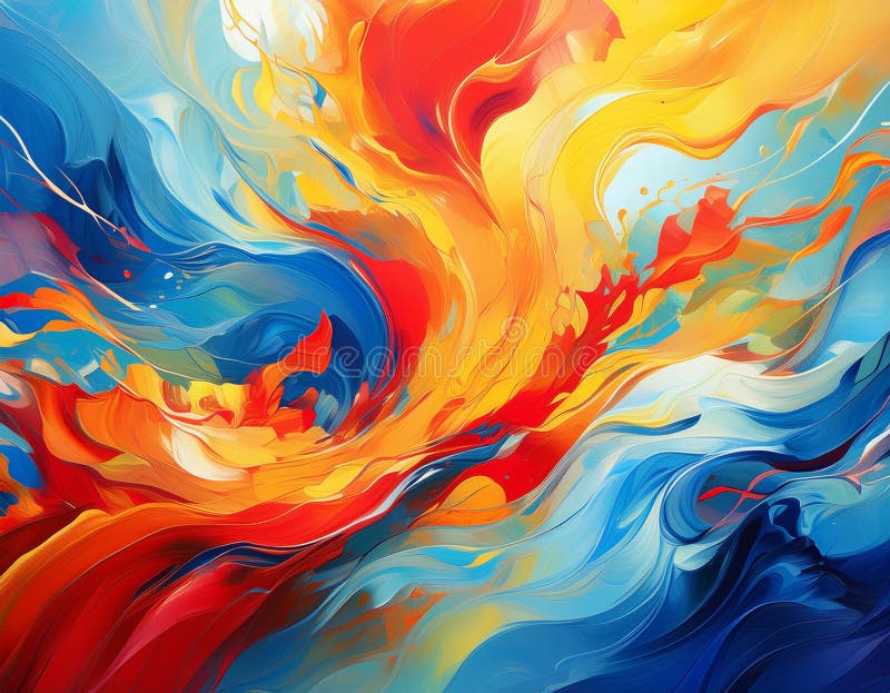Create an Abstract Piece of Art that Conveys Dynamism and Movement. Use ...