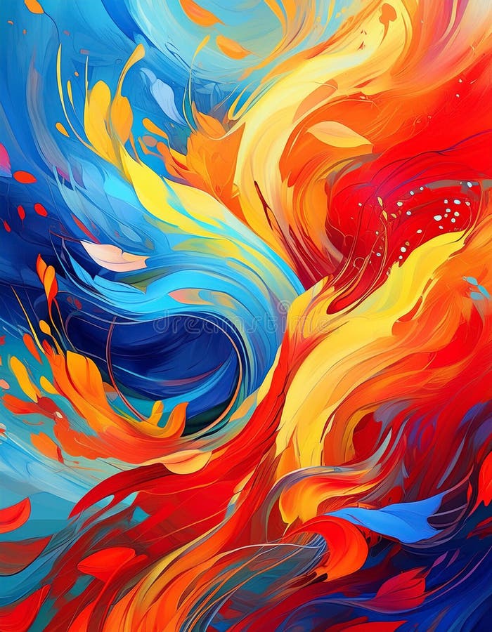 Create an Abstract Piece of Art that Conveys Dynamism and Movement. Use ...