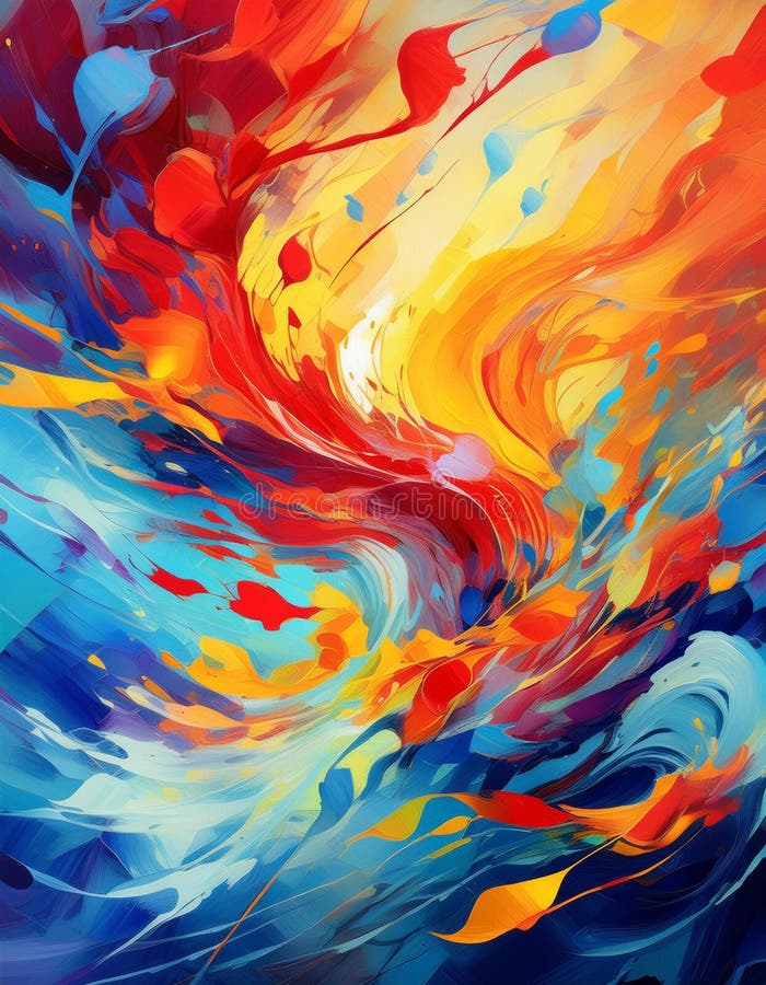 Create an Abstract Piece of Art that Conveys Dynamism and Movement. Use ...
