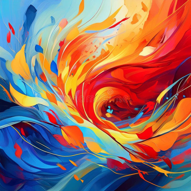 Create an Abstract Piece of Art that Conveys Dynamism and Movement. Use ...