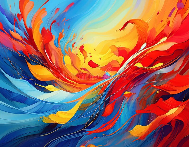 Create an Abstract Piece of Art that Conveys Dynamism and Movement. Use ...