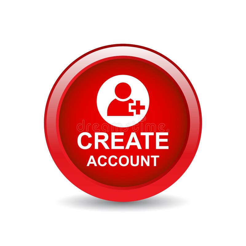 Create account button stock illustration. Illustration of flat - 122391454
