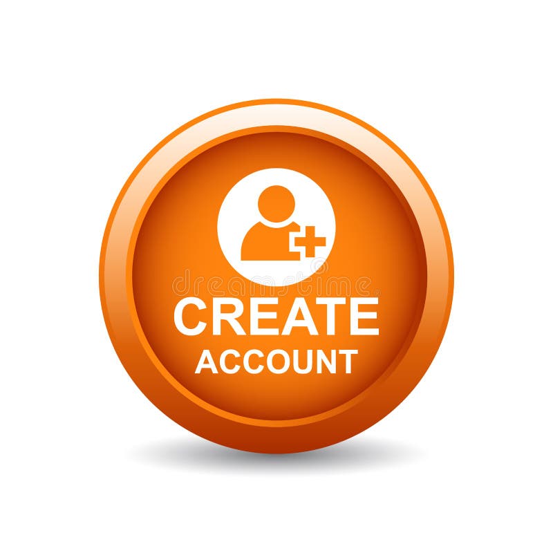 Create account button stock illustration. Illustration of flat - 122391454