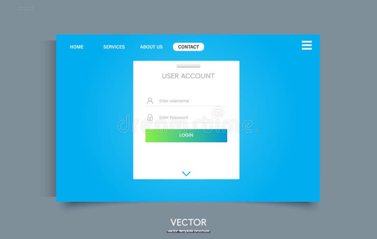 Create Account. Login Form for Web Site Material Design Stock ...