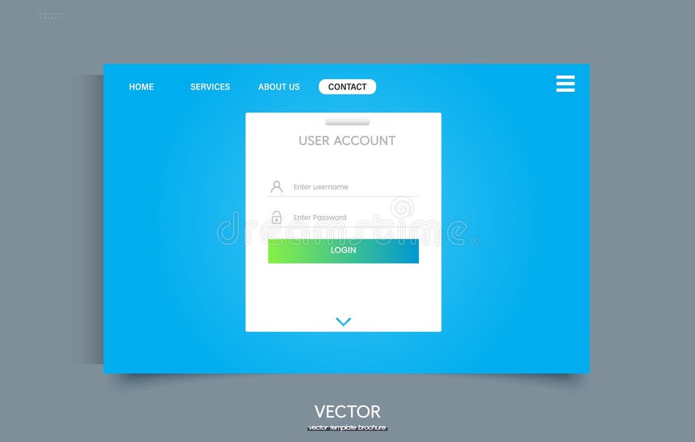 Create Account. Login Form for Web Site Material Design Stock ...