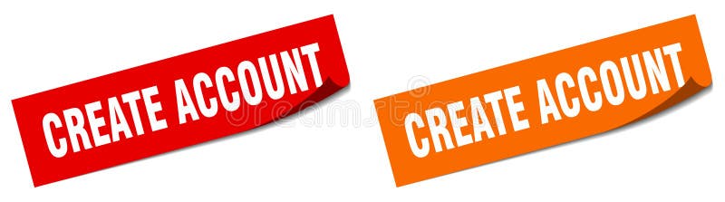 Create Account Sticker. Create Account Sign Set Stock Vector ...