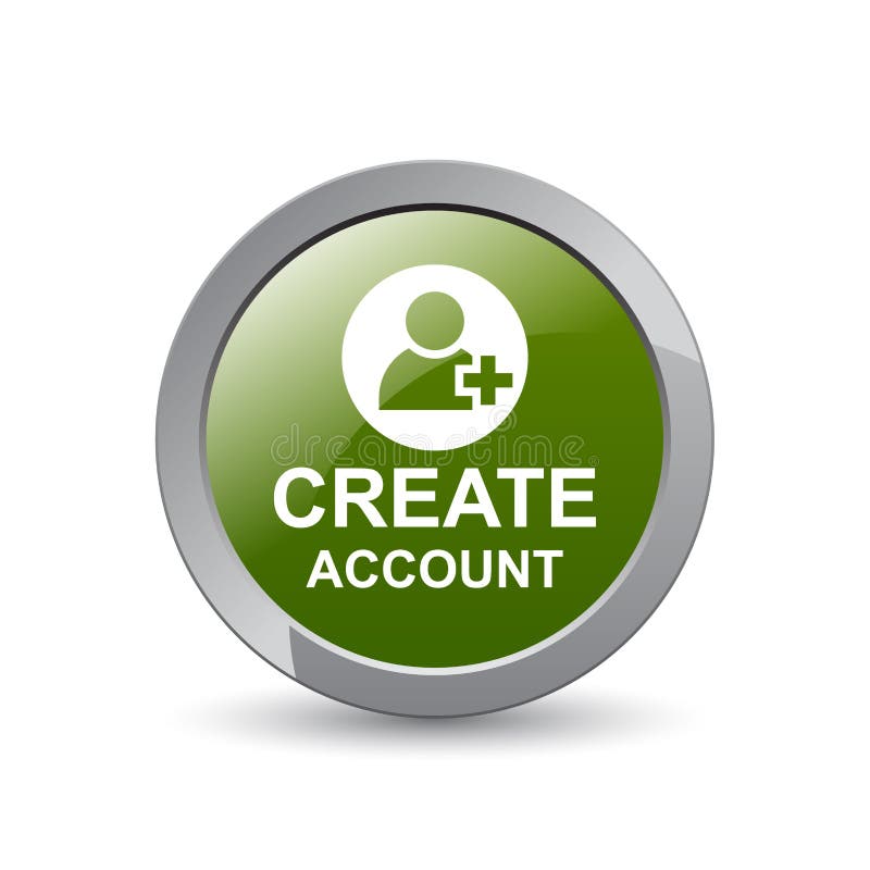 Create account button stock illustration. Illustration of flat - 122391454