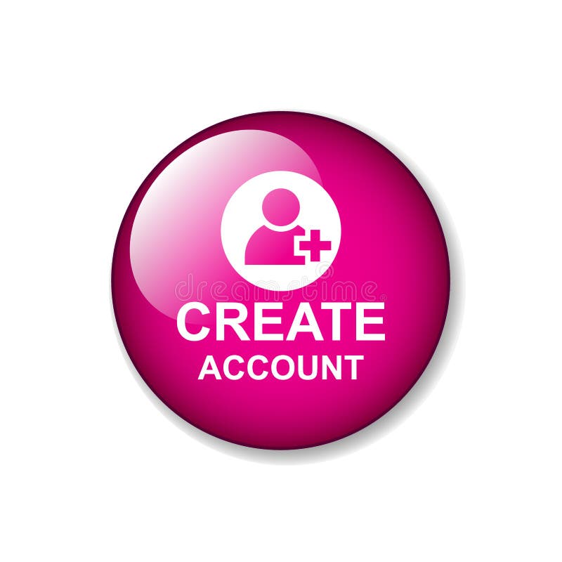 Create account button stock illustration. Illustration of flat - 122391454