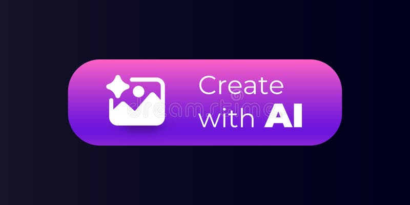 Create with Ai Button in Purple Gradient Design Featuring Icon on Left ...