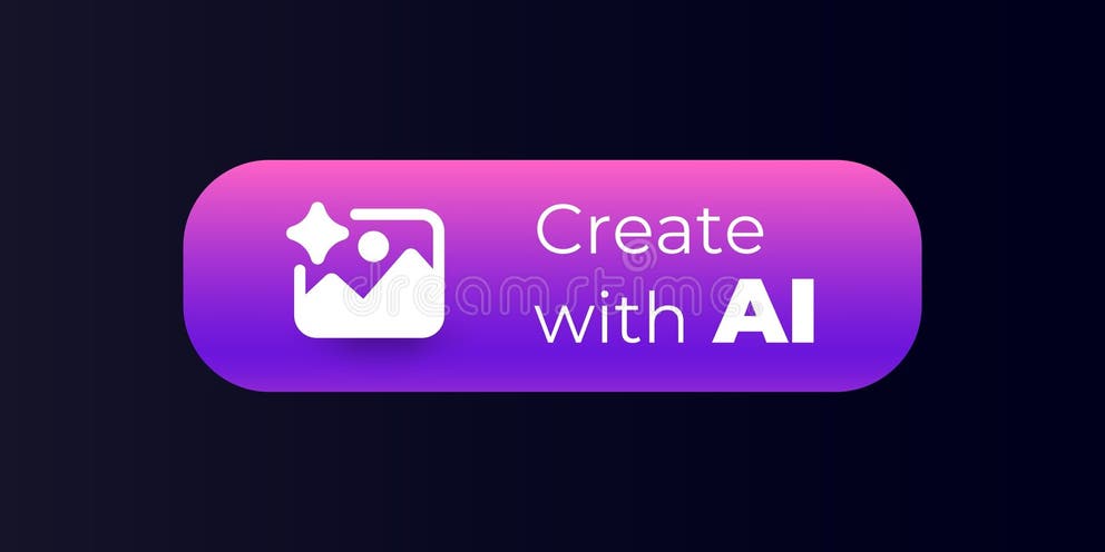 Create with Ai Button in Purple Gradient Design Featuring Icon on Left ...