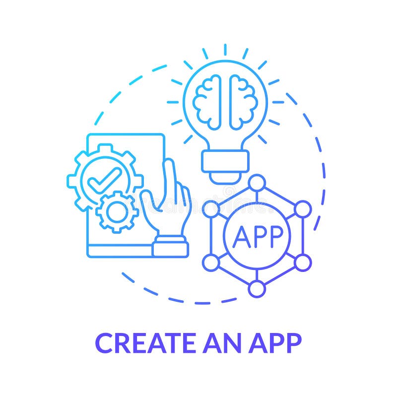 Create App Blue Gradient Concept Icon Stock Vector - Illustration of ...