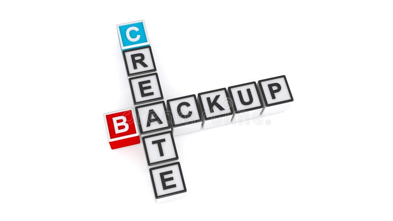 Create Backup Word Blocks on White Stock Illustration - Illustration of ...