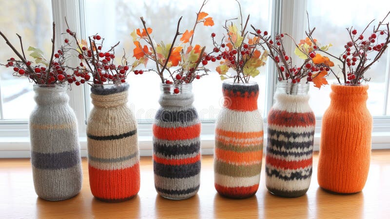 Create Beautiful Upcycled Fall Decor with Old Sweaters and Painted Wine ...