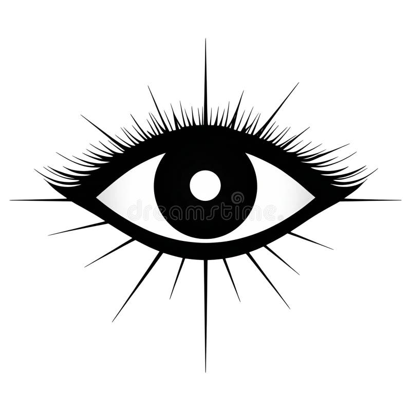 Create a Bold, High-contrast Black Silhouette of an Eye Wide Open, with ...