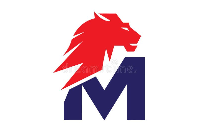 Bold Modern Stylized African Lion M Emblem Vector Design Stock Vector ...