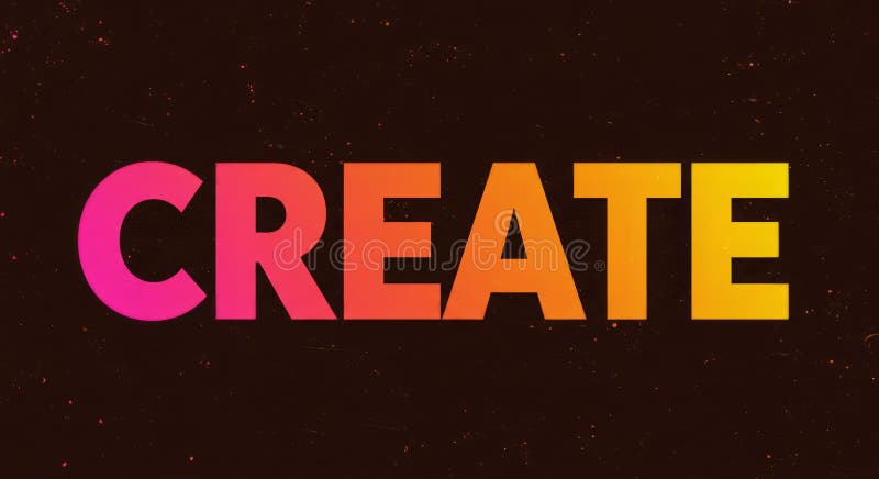 Create: Bold and Vibrant Typography Design with Gradient Colors Stock ...