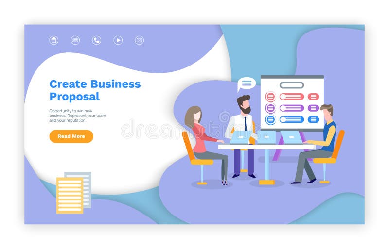 Create Business Proposal, Website with Text Info Stock Vector ...