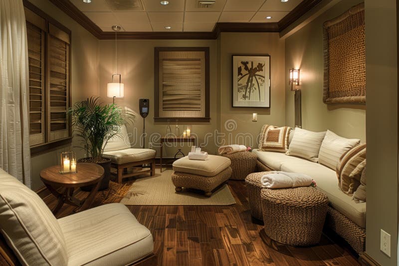 Create a Calm Spa Lounge with Relaxation Chairs and Soft Lighting for a ...