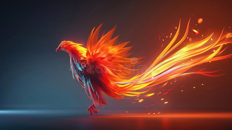 Create a Captivating Image of a Graceful Phoenix in a Minimalist ...