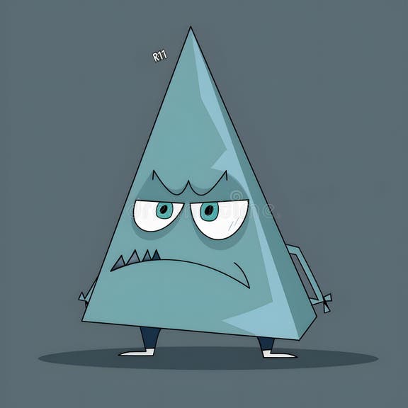 Annoyed Triangle - a Cartoon Character with a Frown, Ai Generated Stock ...