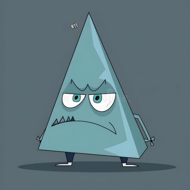 Annoyed Triangle - a Cartoon Character with a Frown, Ai Generated Stock ...
