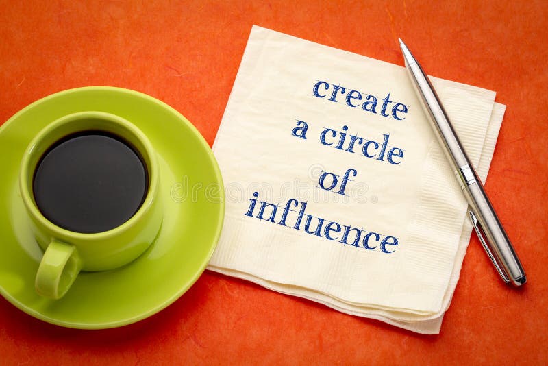 Create a Circle of Influence Advice Stock Image - Image of influencer ...