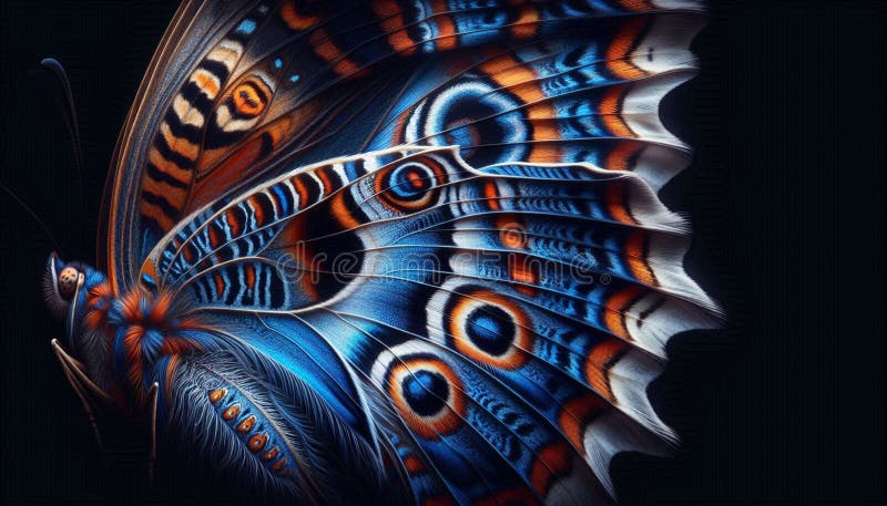 A Close Up of a Butterfly Wing Background Stock Illustration ...