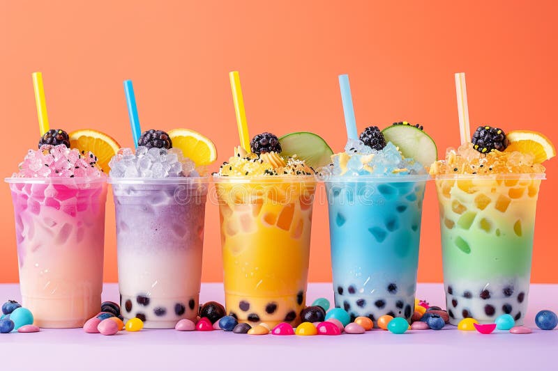Create a Colorful and Eyecatching Design Featuring a Variety of Boba ...