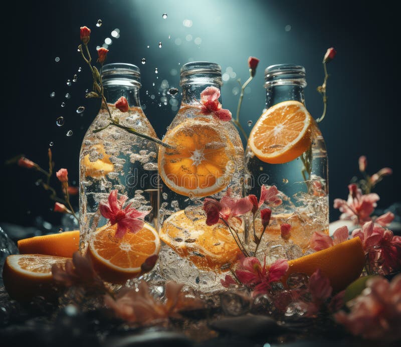 Crystal Clear Bottle: the Source of Life. Generative AI Stock ...