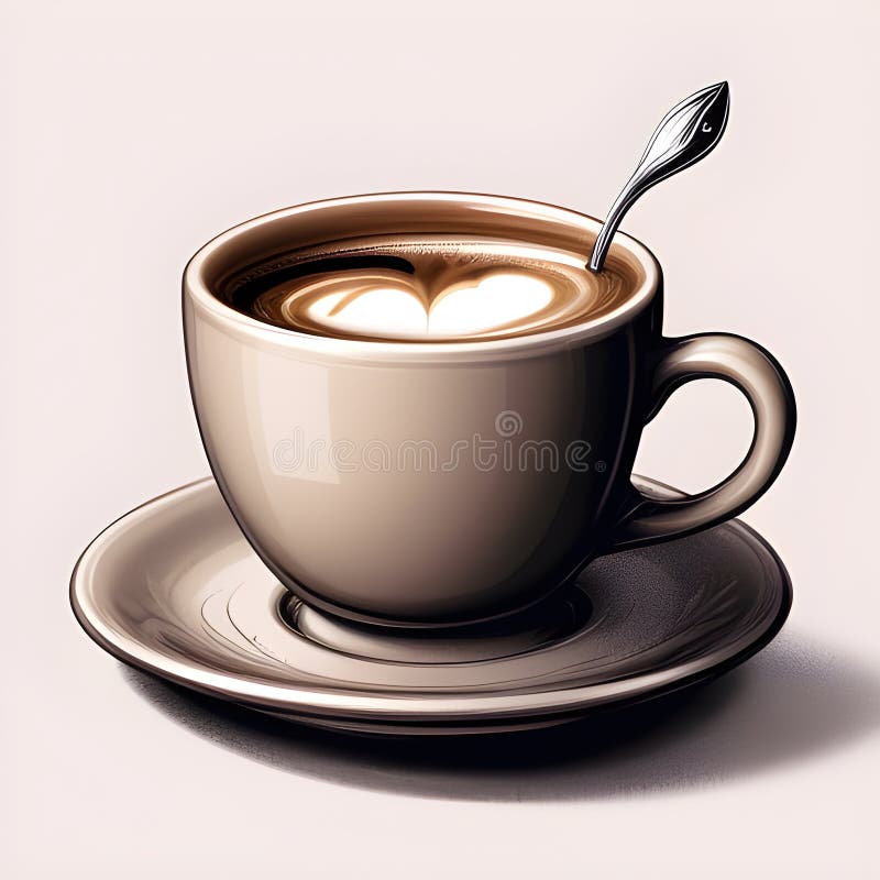 Create a Concept Art Illustration of a Coffee Cup in an Ultra Realistic ...