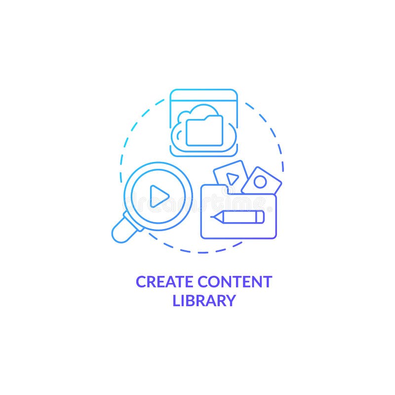 Create Content Library Blue Gradient Concept Icon Stock Vector ...
