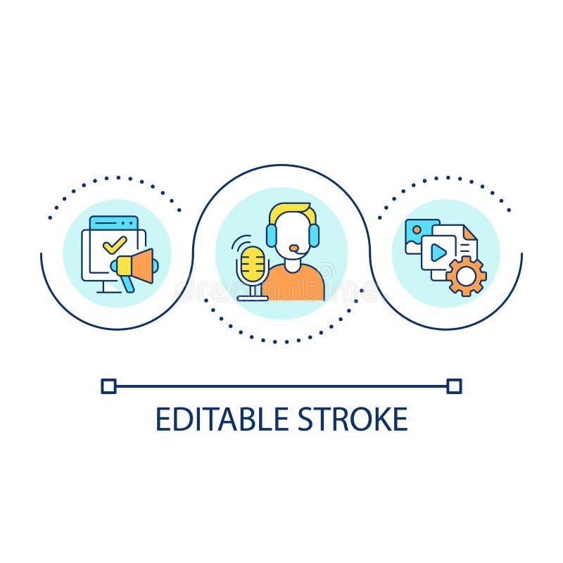 Create Content for Social Media Loop Concept Icon Stock Vector ...