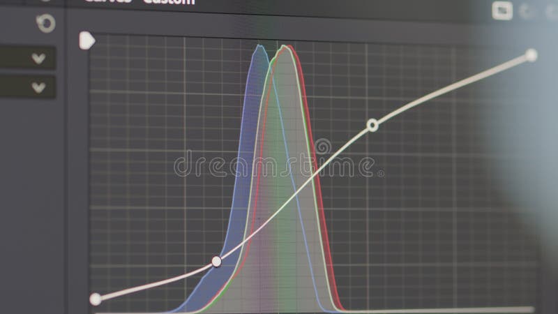 Create Contrast Curves on Color Grading Software Display Stock Video ...