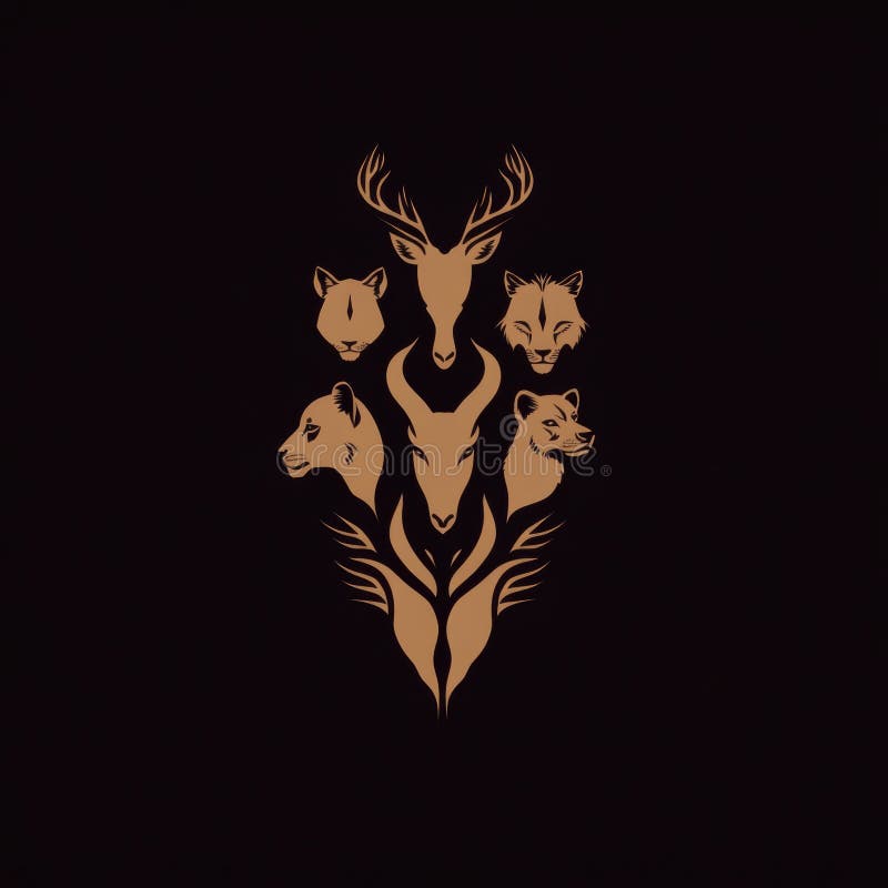 Wild Animals Crest stock illustration. Illustration of isolated - 366527652