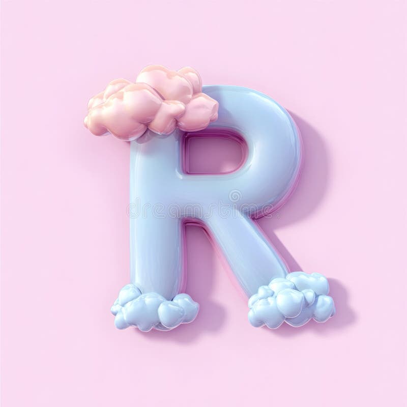 Create a Cute and Dimensional Letter "R" Stock Illustration ...