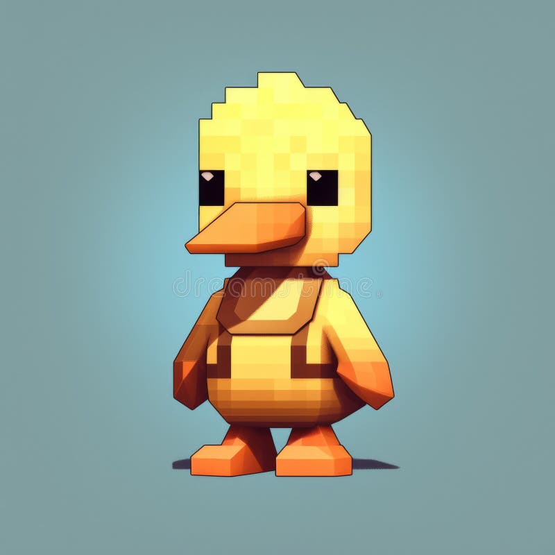 Create a Cute Duck Character with Minecraft Pixel Art Stock ...