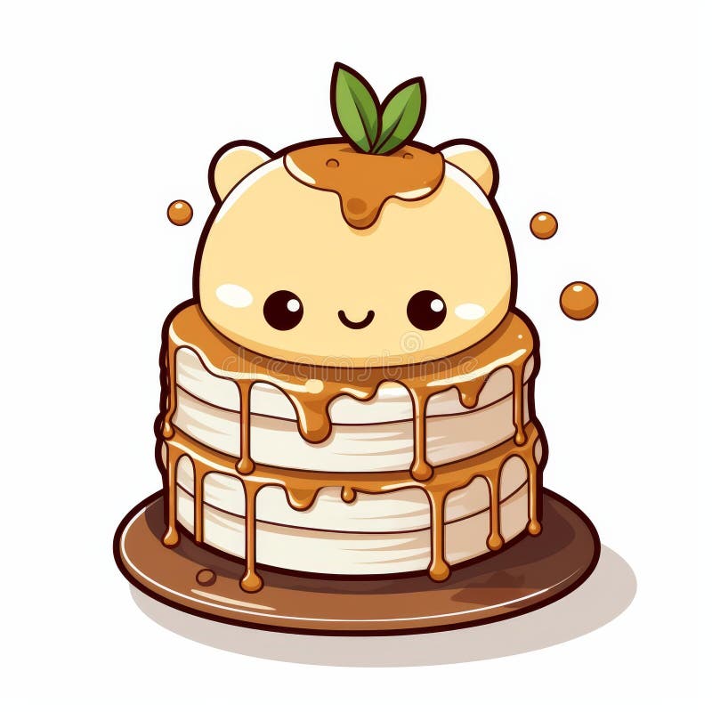 Create a Cute and Simple Line Drawing of a Stack of Pancakes with Syrup ...