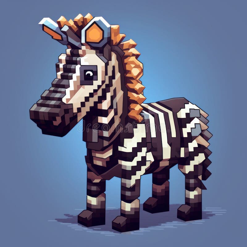 Create a Cute Zebra Character with Minecraft Pixel Art Stock ...