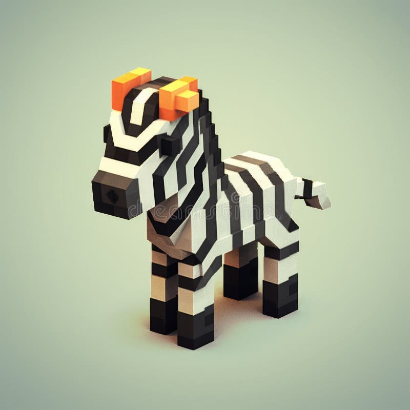 Create a Cute Zebra Character with Minecraft Pixel Art Stock ...