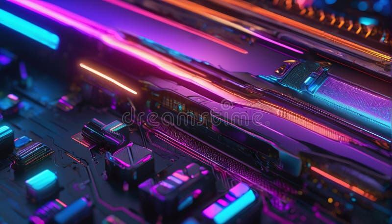 Create a Cyberpunk-inspired Tech Texture with Neon Lights Stock ...