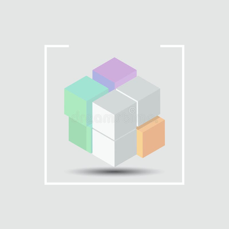 Create 3D Cube Design Element on Grey Background Stock Vector ... Create 3D Cube Design Element on Grey Background Stock Vector ...