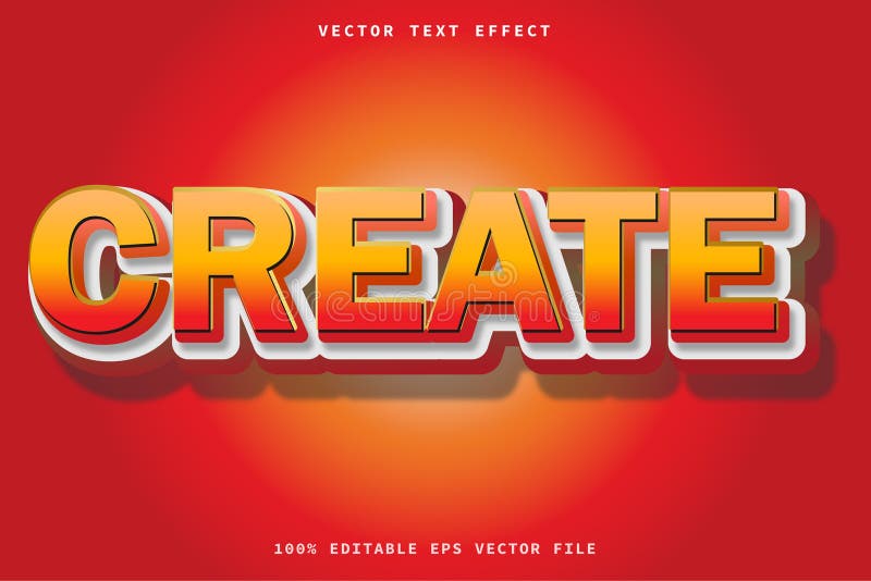 Create 3d Text Effect Editable Text Eps Stock Vector - Illustration of ...