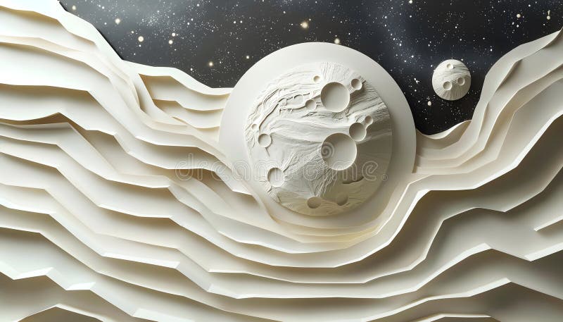 Create a Detailed Paper Cut Design Showing Pluto and Its Moon Charon ...