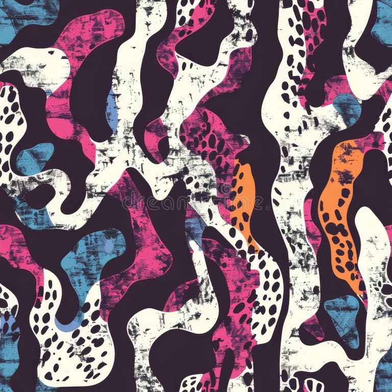 Create a Distinctive Seamless Pattern Using Vibrant Colors and Organic ...