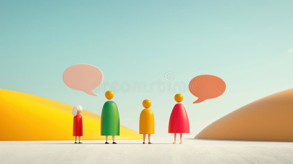 Large Group of Diverse People Standing on Different Levels and Chatting ...