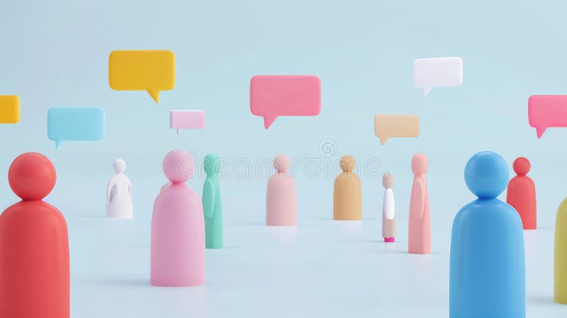 Large Group of Diverse People Standing on Different Levels and Chatting ...