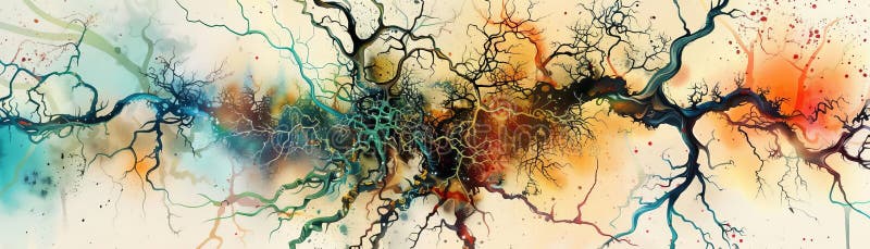 Create a Dynamic Illustration of a Complex Neural Network Resembling ...