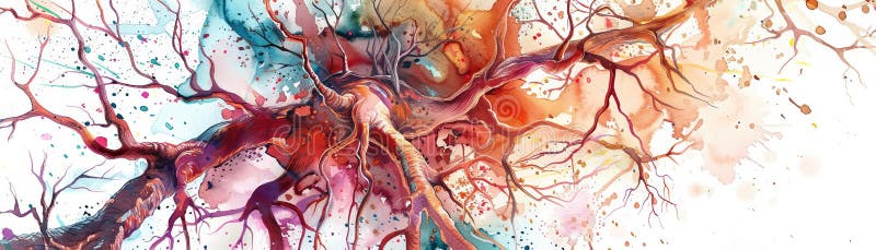 Create a Dynamic Illustration of a Complex Neural Network Resembling ...