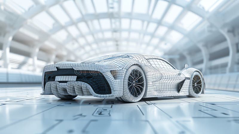 Create a Dynamic Image of a Long Shot Supercar, Captured in a Wireframe ...