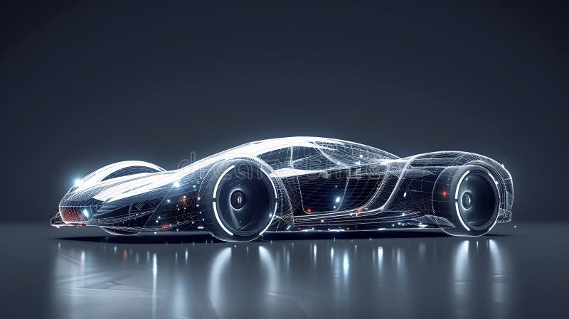 Create a Dynamic Image of a Long Shot Supercar, Captured in a Wireframe ...